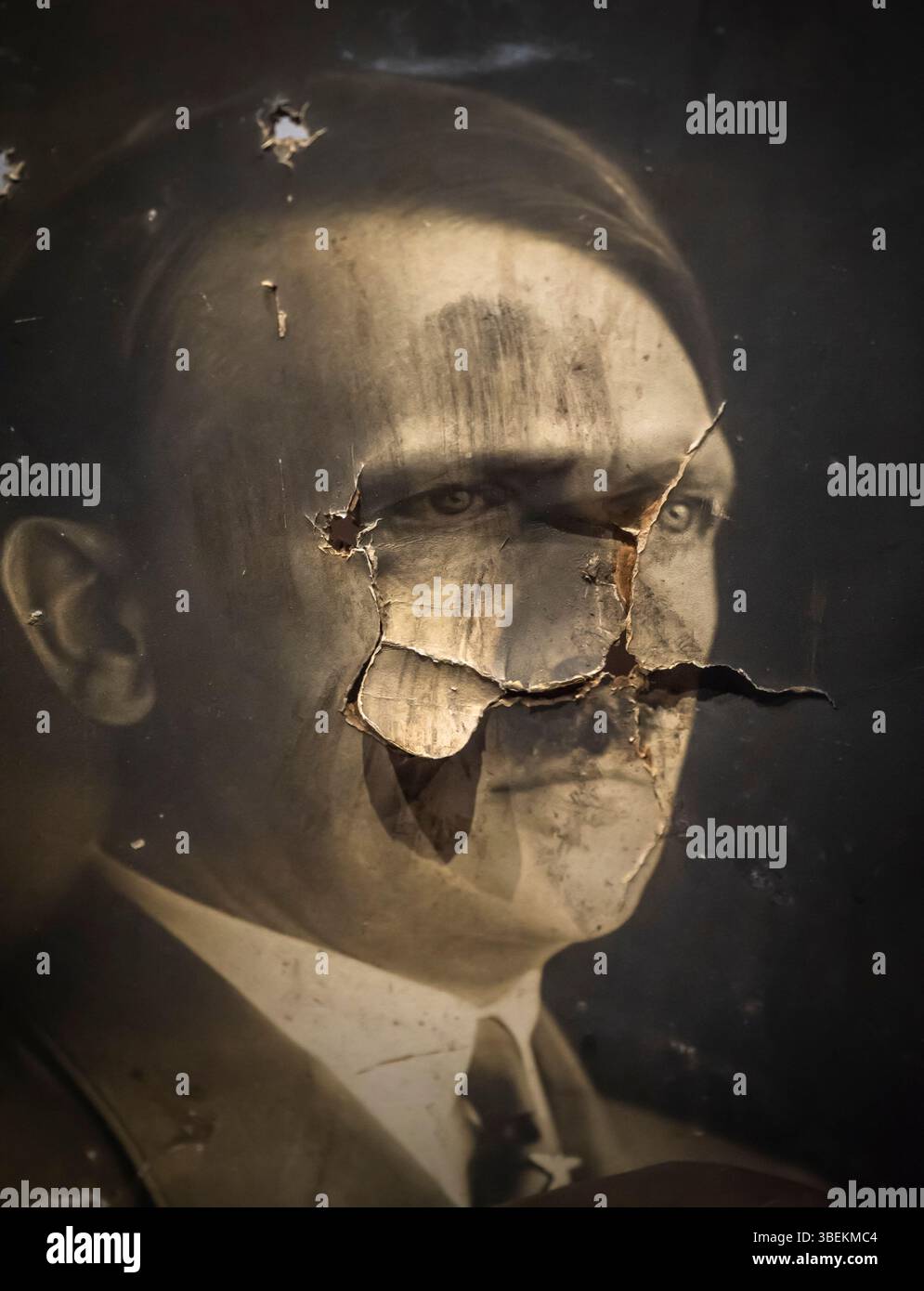 Hitler torn photograph, The Caen Memorial, Caen, a museum and war ...