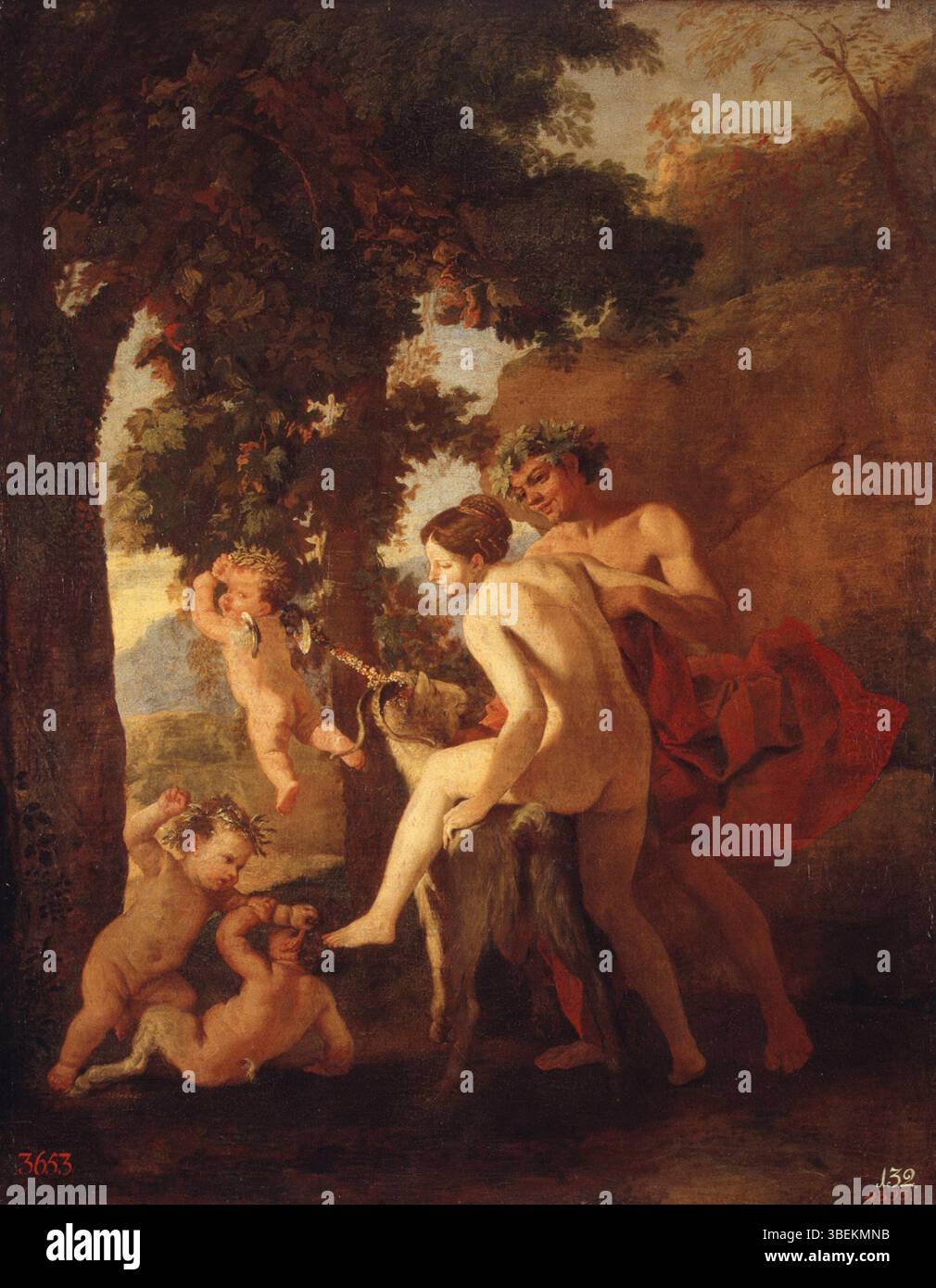 Nicolas Poussin's 'Nymph Riding a Goat' (1630) is a classical painting depicting Venus, a faun ...