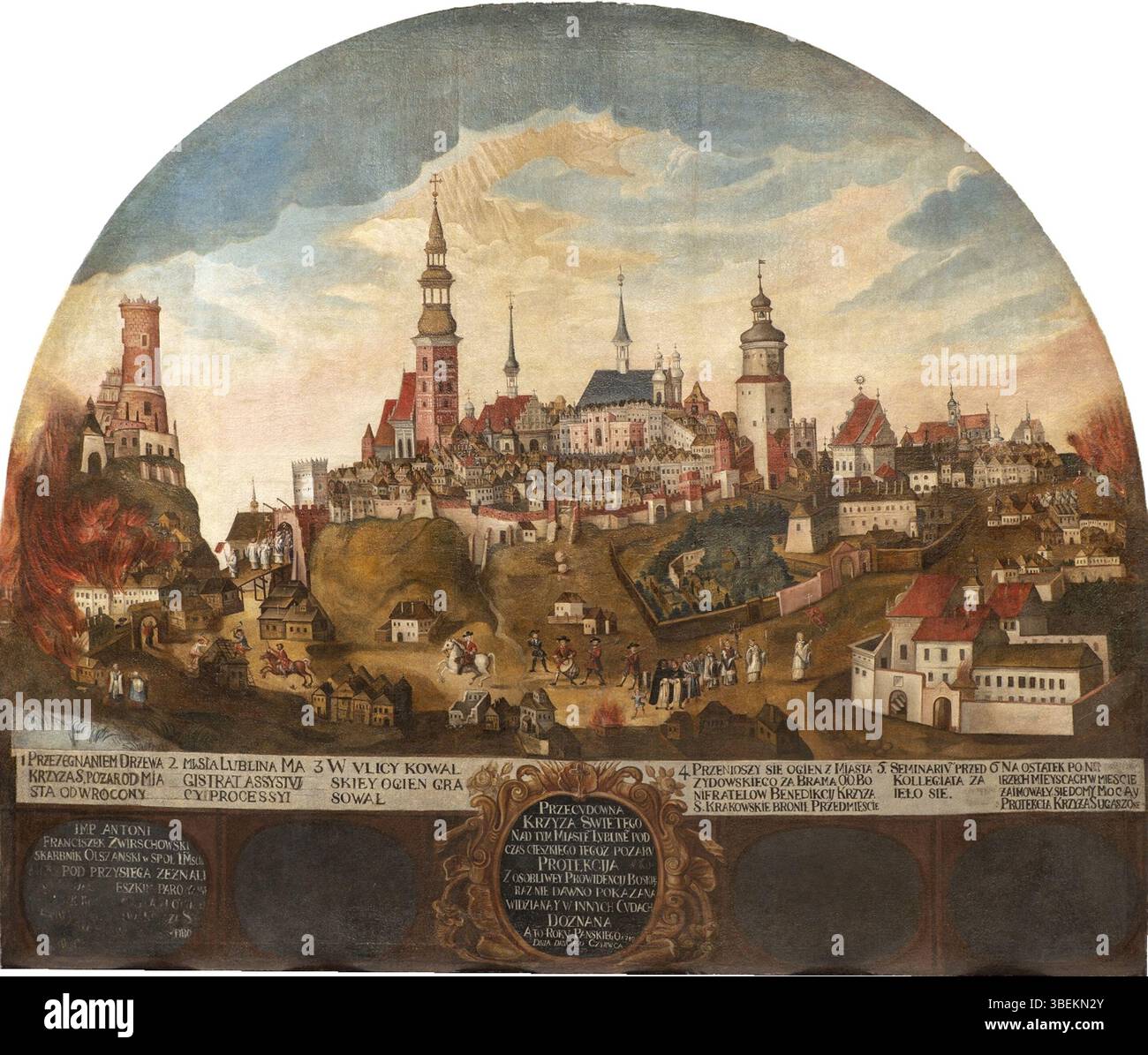 This painting depicts the 1719 fire in Lublin, which engulfed the ...