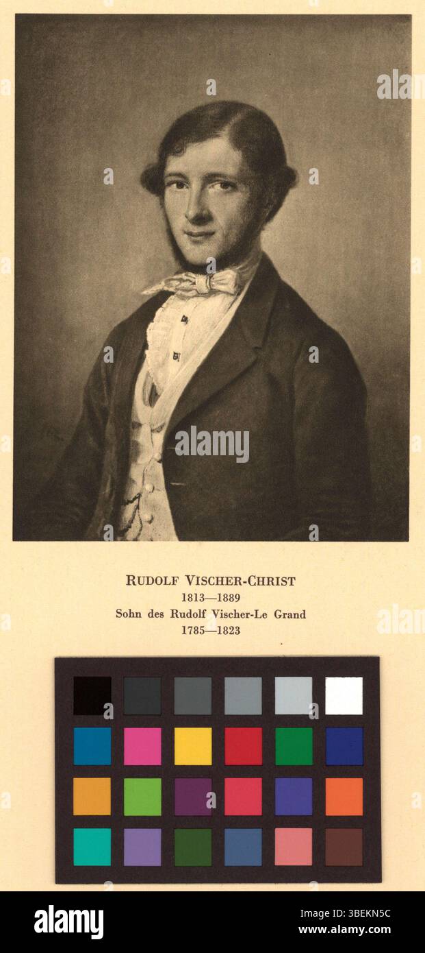 This black-and-white reproduction of a painting depicts Rudolf Vischer ...