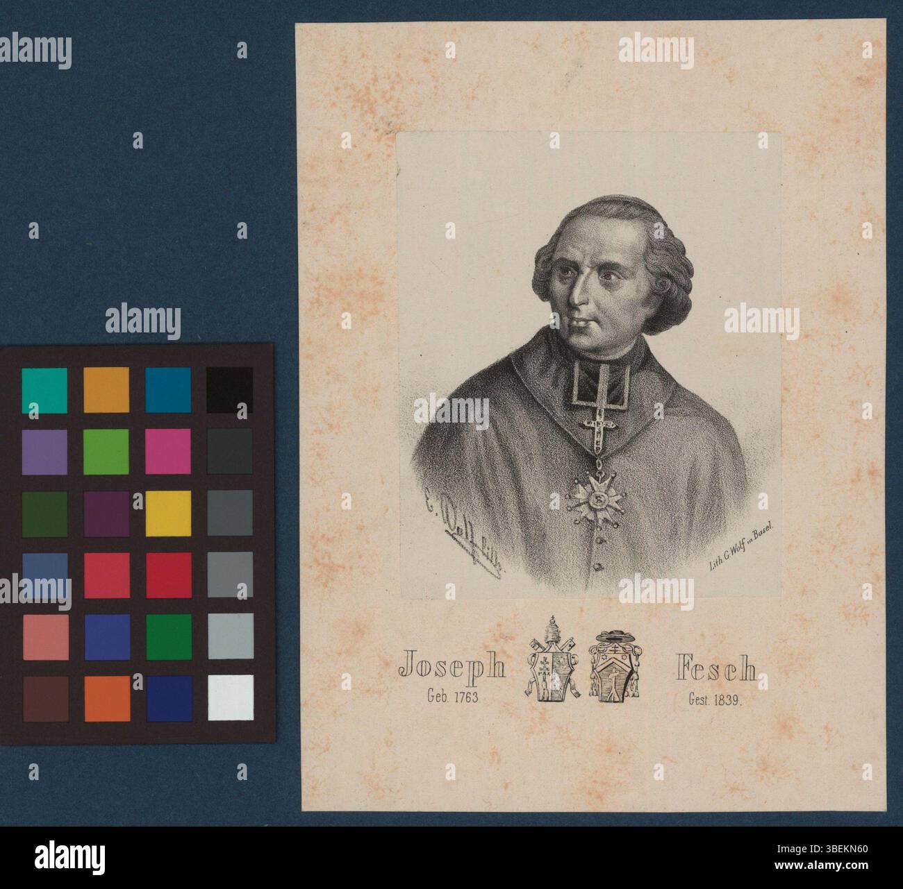 This lithograph of Joseph Fesch, produced between 1839 and 1889, was ...