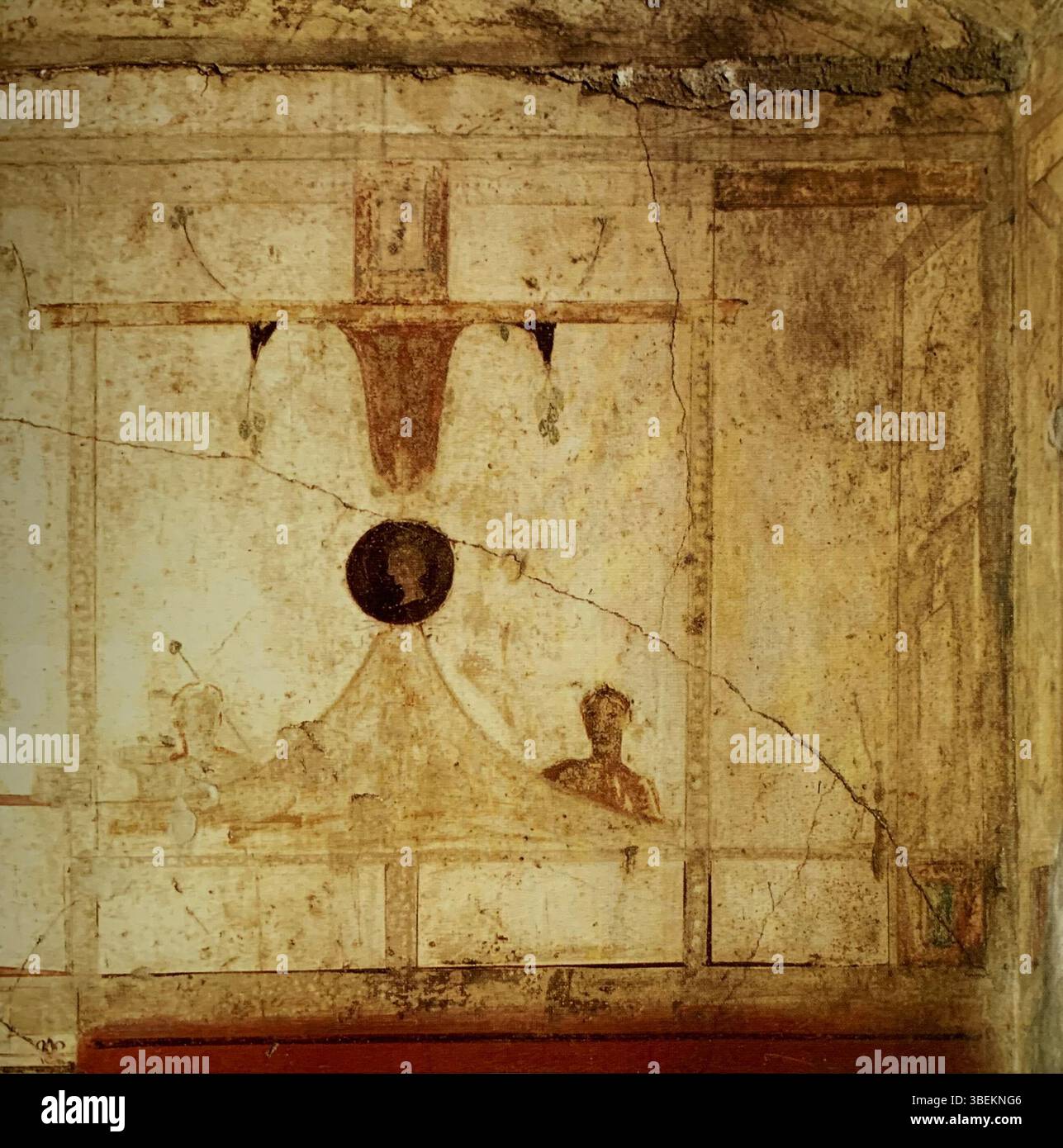 This photograph by Peter Grunwald shows the original frescoes on the ...