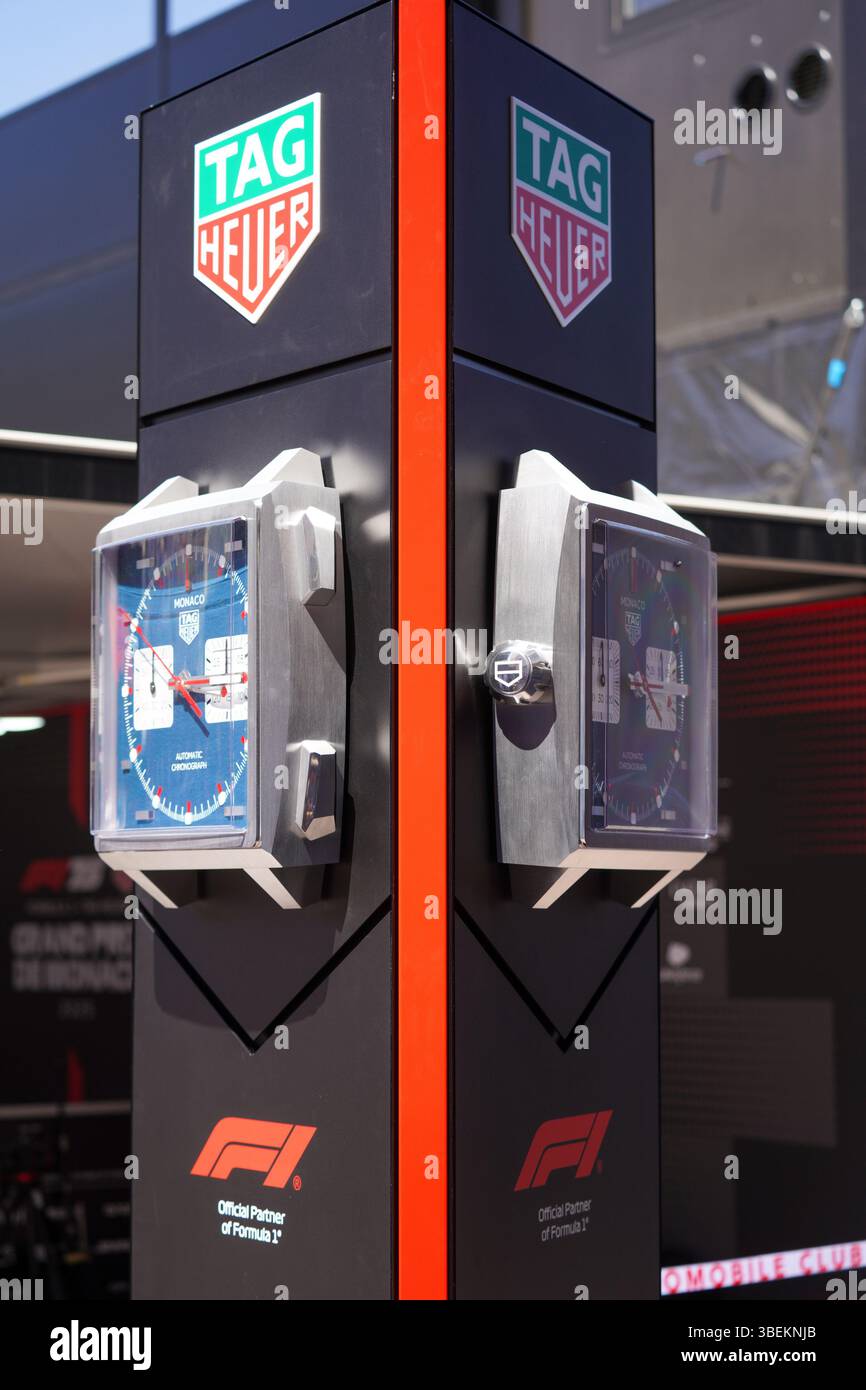 The TAG Heuer clocks during the Formula 1 TAG Heuer Gran Premio di ...