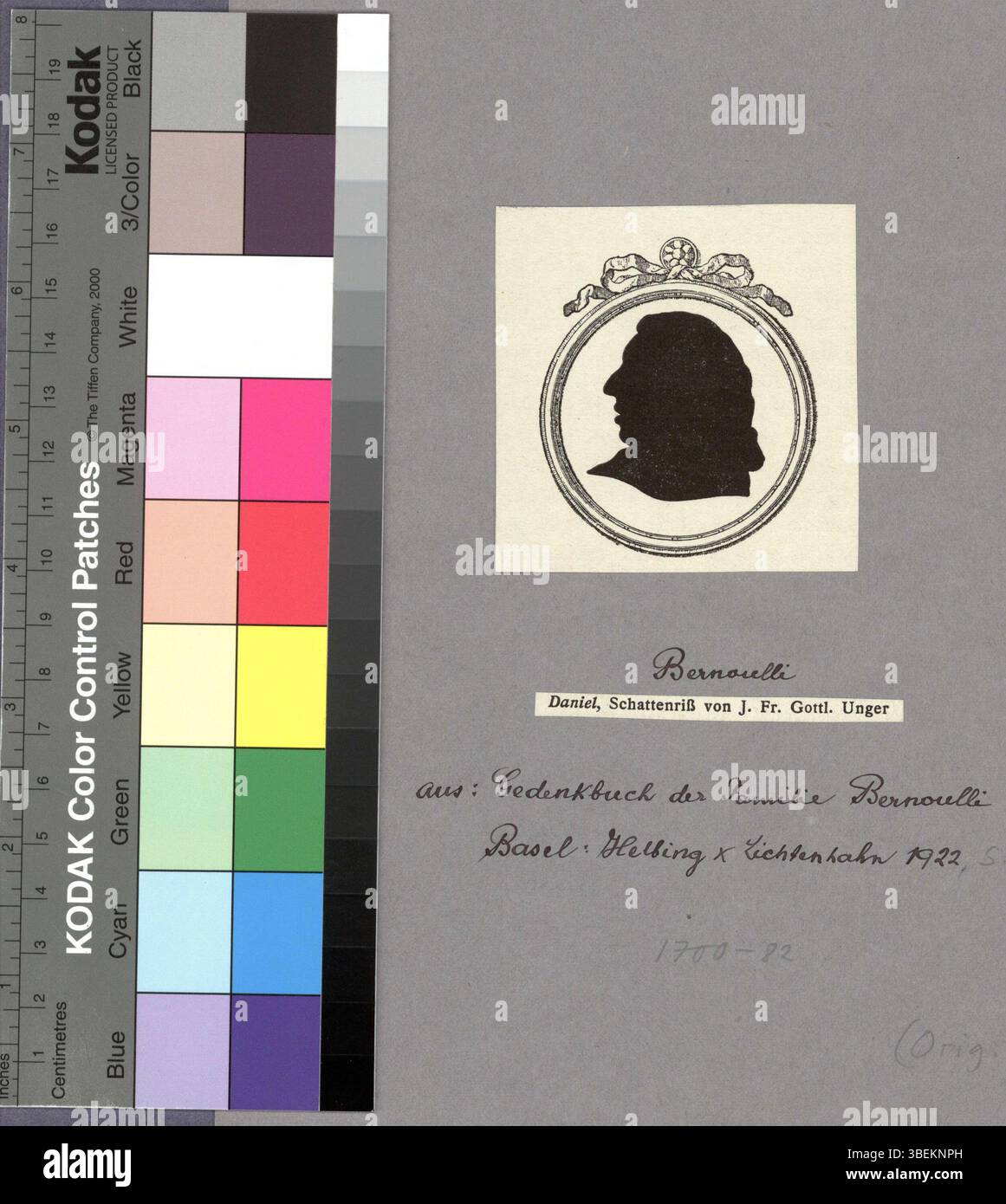 A silhouette of Daniel Bernoulli, created around 1780 by J. Fr. Gottl ...