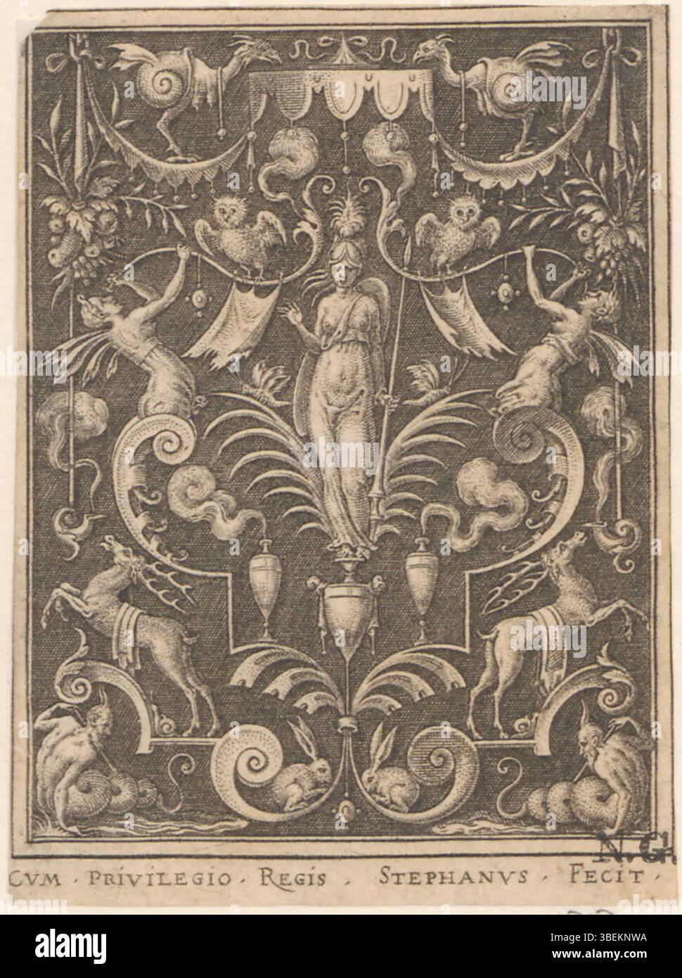 'Divinités paiennes: Bellona in an ornamental panel' by Etienne Delaune ...