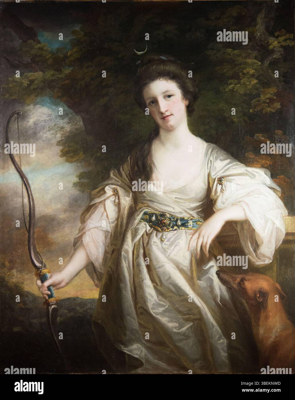 A portrait of Joyce Crowther, Lady Lake (1744-1834) as Diana, painted ...