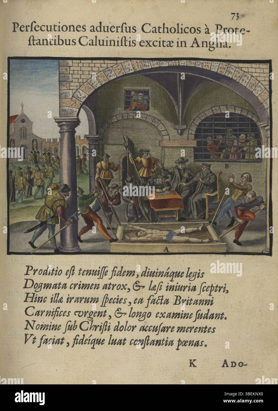 This colored engraving, created by Richard Verstegan in 1587 ...