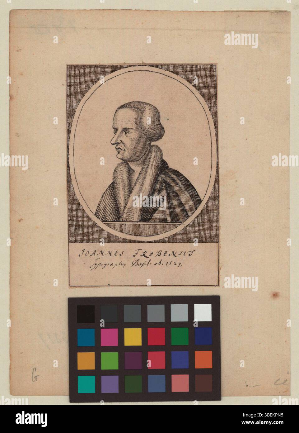 This copper engraving depicts Johannes Frobenius, created between 1700 ...