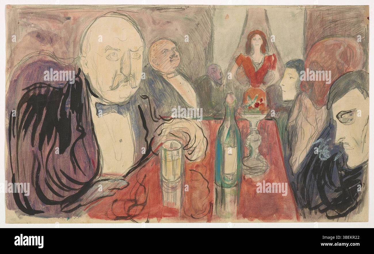Edvard Munch’s 1895 drawing 'Kristiania Boheme II' features a ...