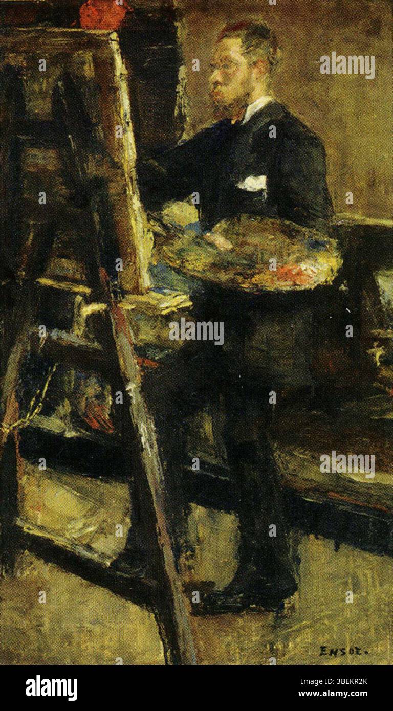 This portrait by James Ensor, painted around 1880 or 1882, depicts the ...