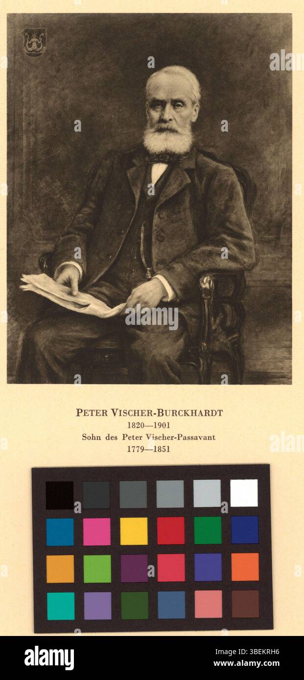 A black-and-white reproduction of a painting by Peter Vischer-Burckhardt, created between 1880 ...