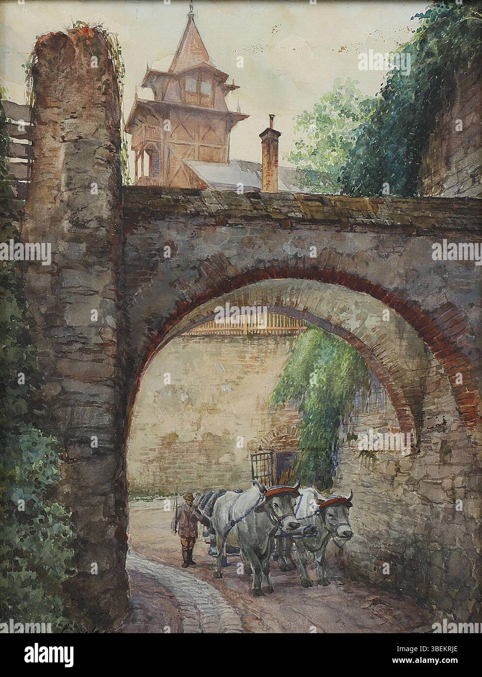 A. Borschowsky's watercolor from the turn of the 19th/20th century ...