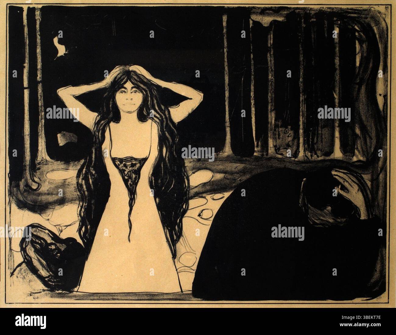 Edvard Munch’s 1899 painting 'Thunder (Ashes II)' captures the raw energy of nature, symbolized ...