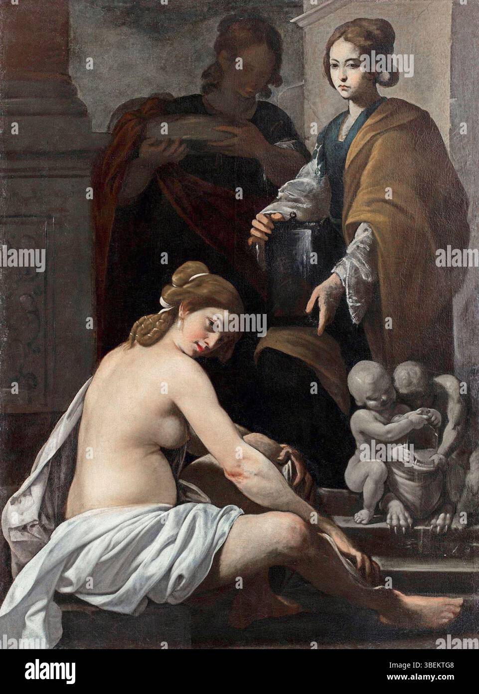 Massimo Stanzione's painting 'Betsabea al bagno' (Bathsheba at Her Bath ...