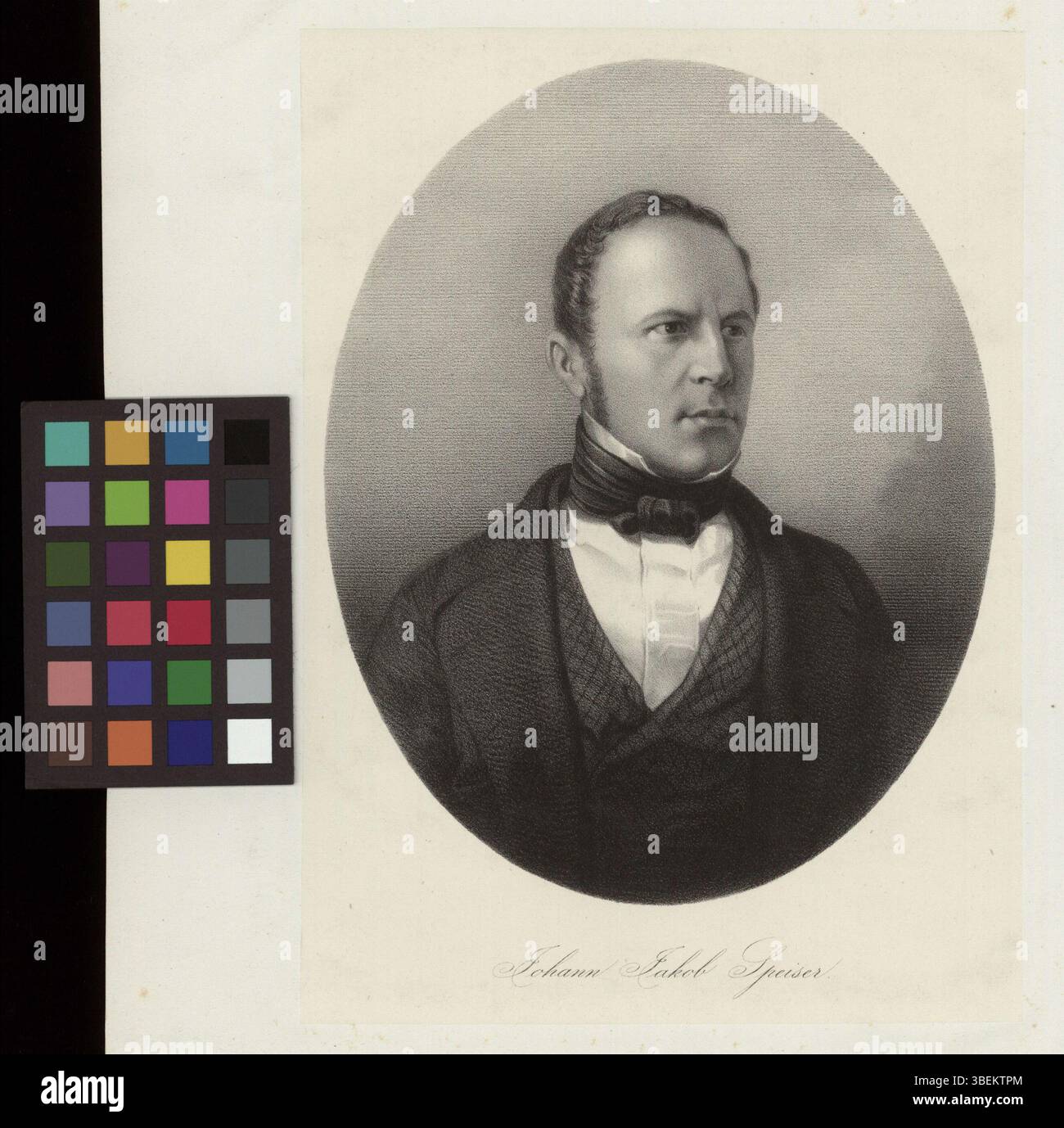 This lithograph of Johann Jakob Speiser, created around 1868, is ...
