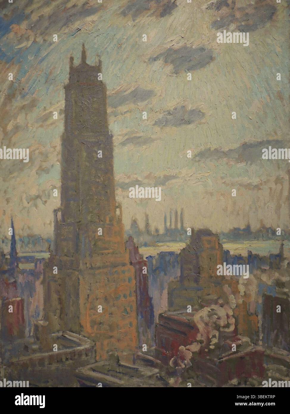 The Ritz Tower, New York, painted by William S. Horton in 1920, depicts ...