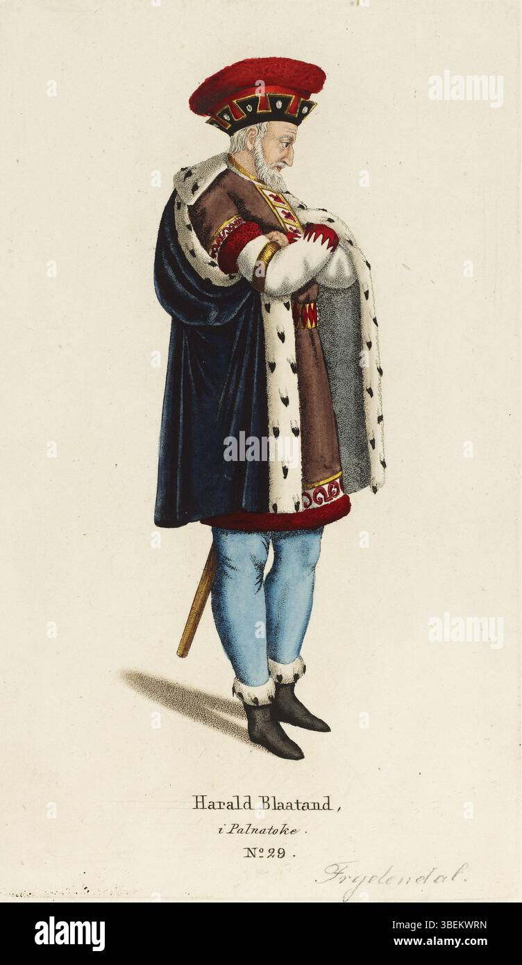 C.V. Bruun's 'Harald Blaatand no.29 i Palnatoke' from 1828 is a ...