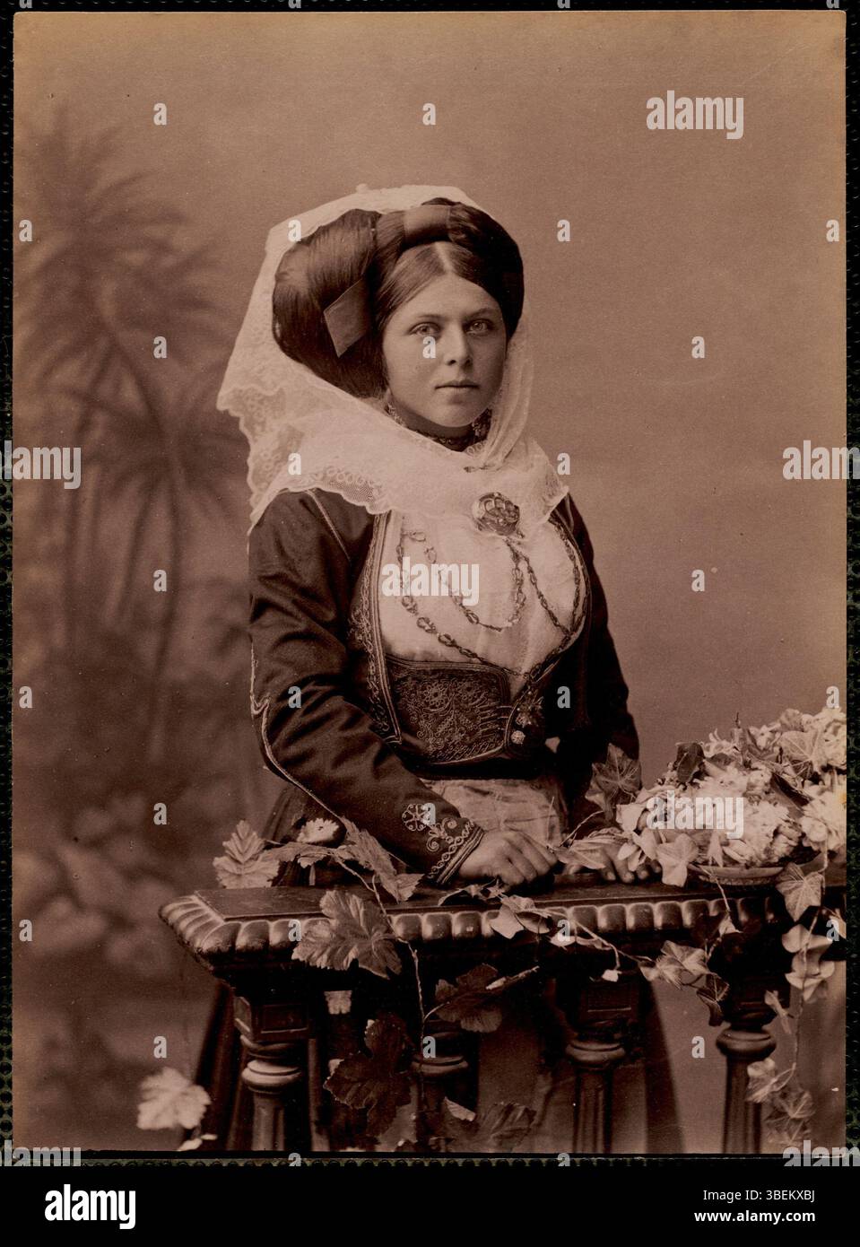 Photograph of a woman in traditional Greek attire from Kerkira, Corfu ...