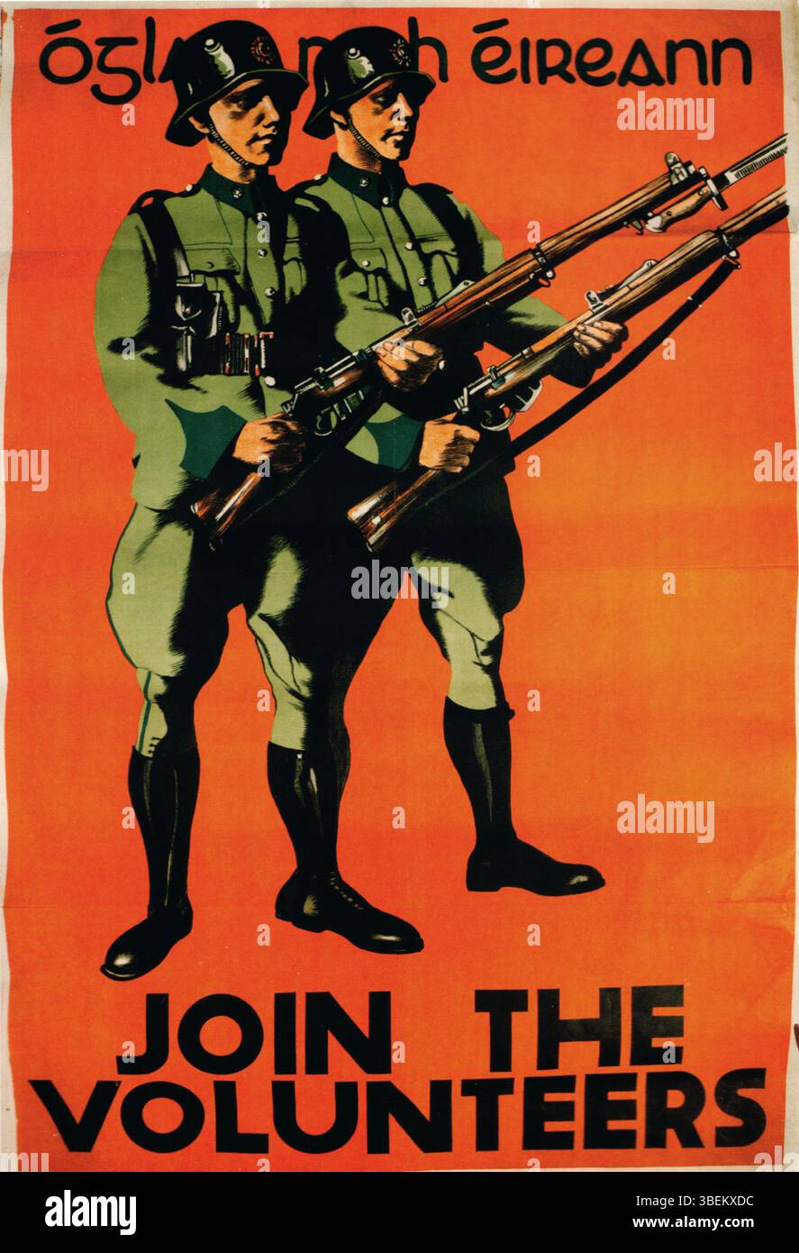 This colour poster from 1939 shows two soldiers in uniform wearing ...