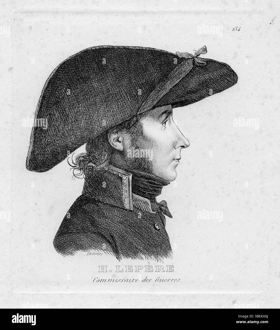 Engraved portrait of Hyacinthe Lepère by André Dutertre, created at an ...