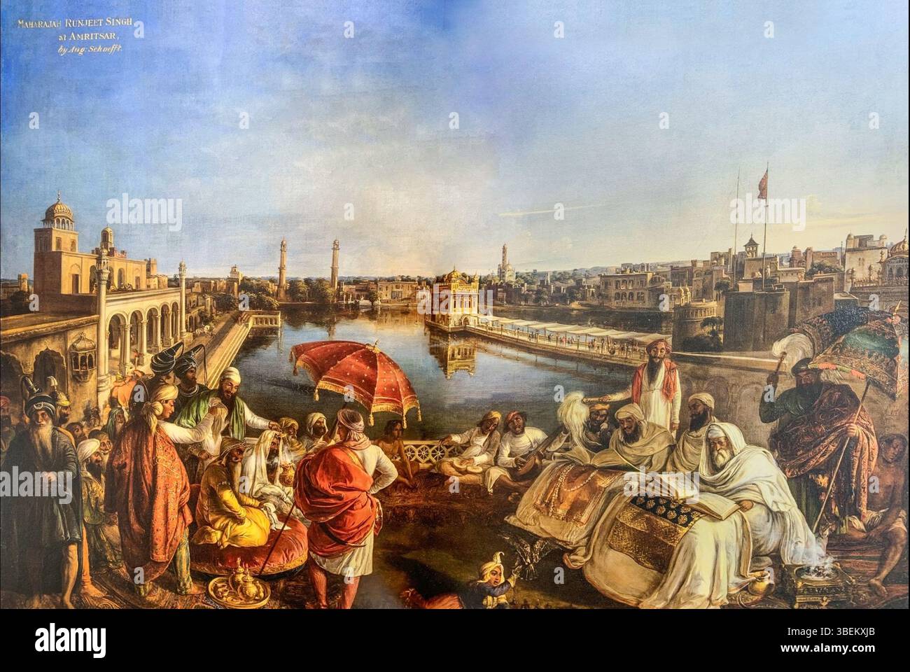 This painting by August Schoefft depicts Maharaja Ranjit Singh at the ...