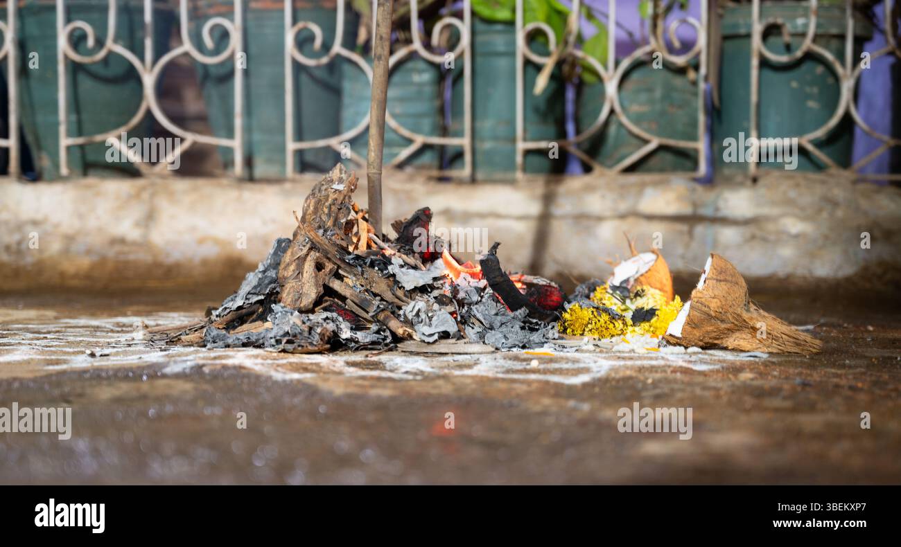 Holika Dahan, Ritual Bonfire And Painting With Colors On The Evening ...