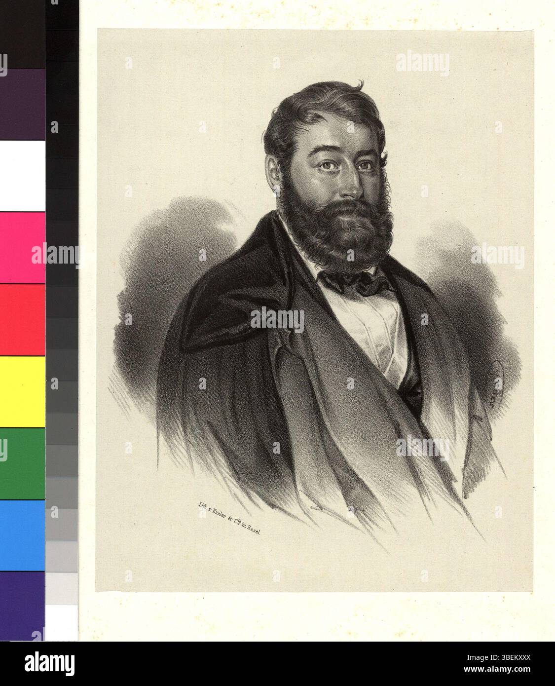 This lithograph, created between 1850 and 1883, depicts Carl Brenner ...