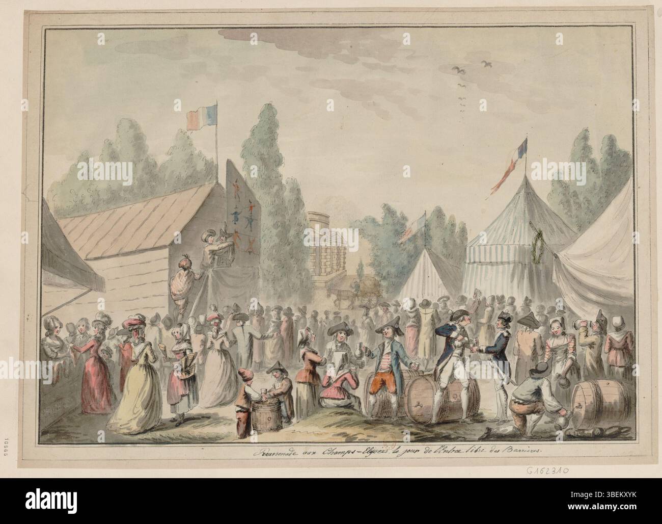 Etienne Béricourt's drawing captures the scene at the Champs-Elysées on ...