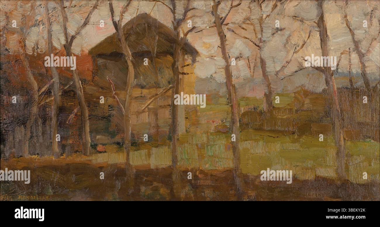 1902 painting by Piet Mondrian titled 'Op de Ringdijk, Watergraafsmeer ...