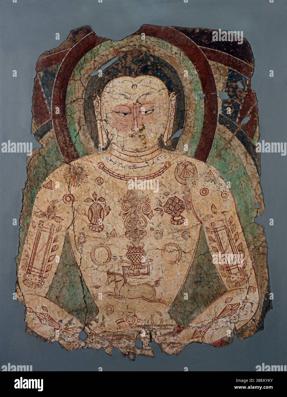 This mural of Vairochana Buddha from Balawaste, located in Khotan ...
