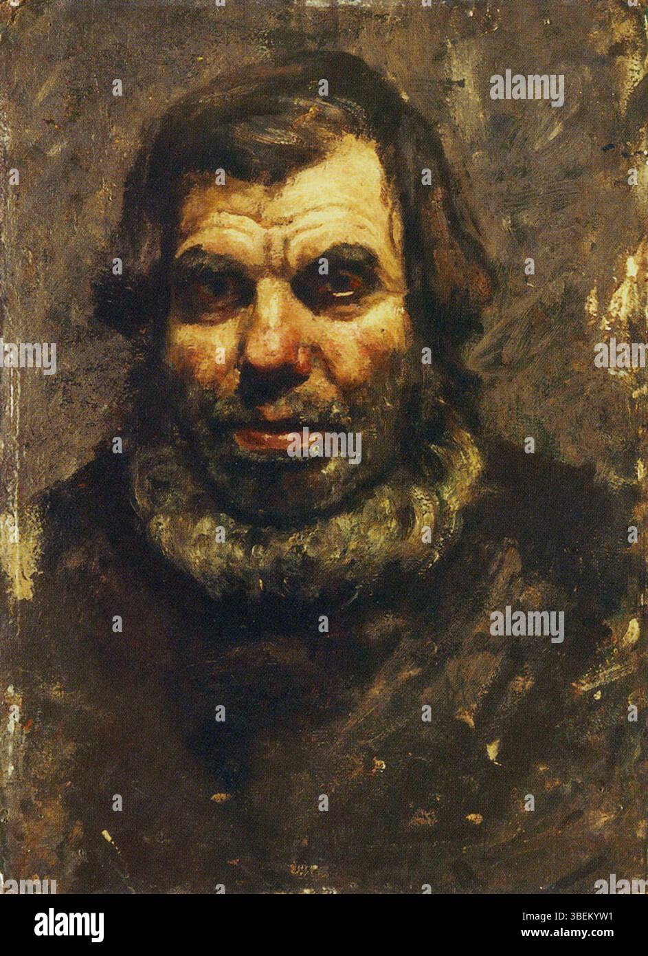 Portrait painting by Edvard Munch from 1883 titled 'Head of an Old Man ...