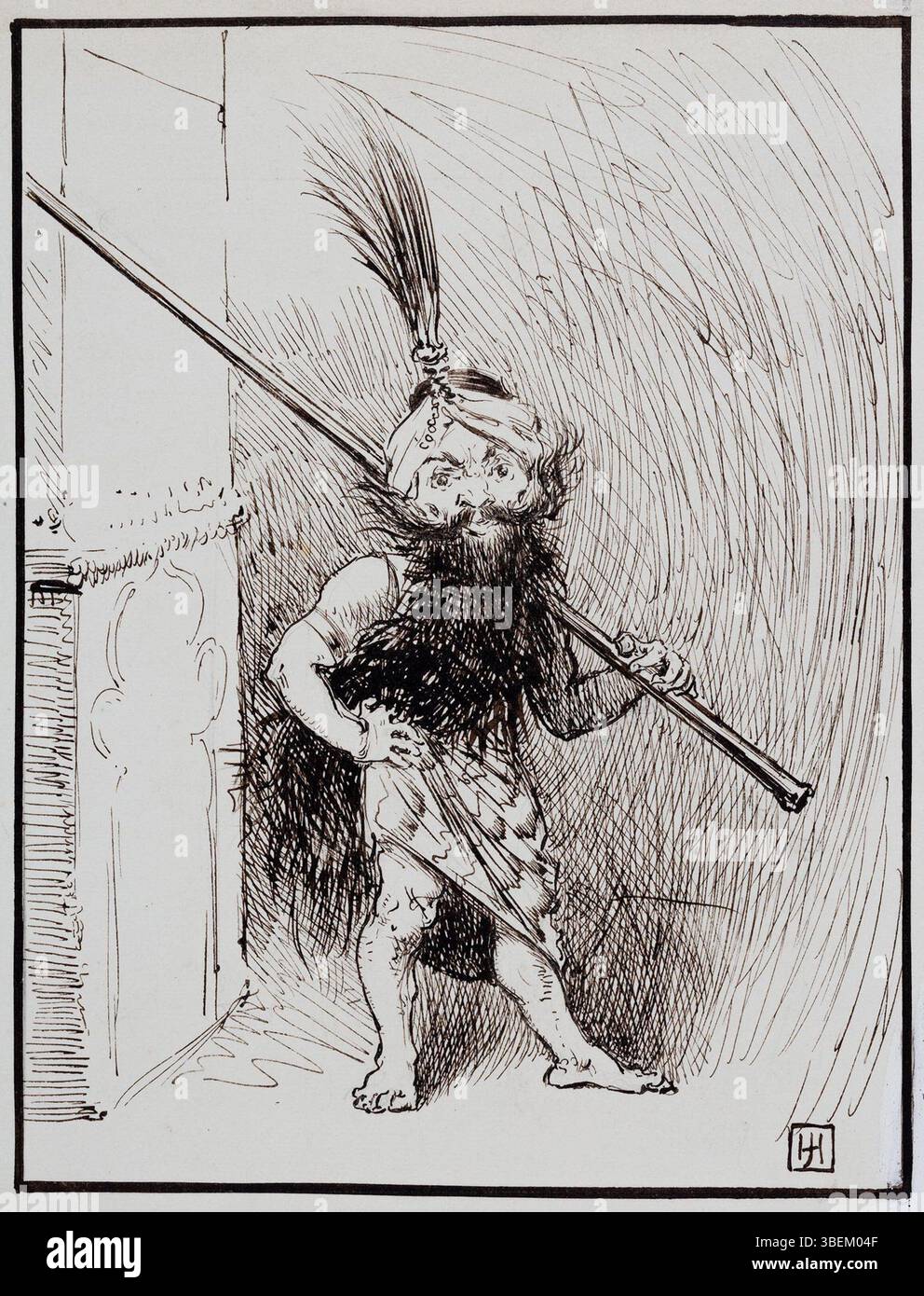 A pen and ink caricature by George Percy Jacomb-Hood, dated before 1930 ...
