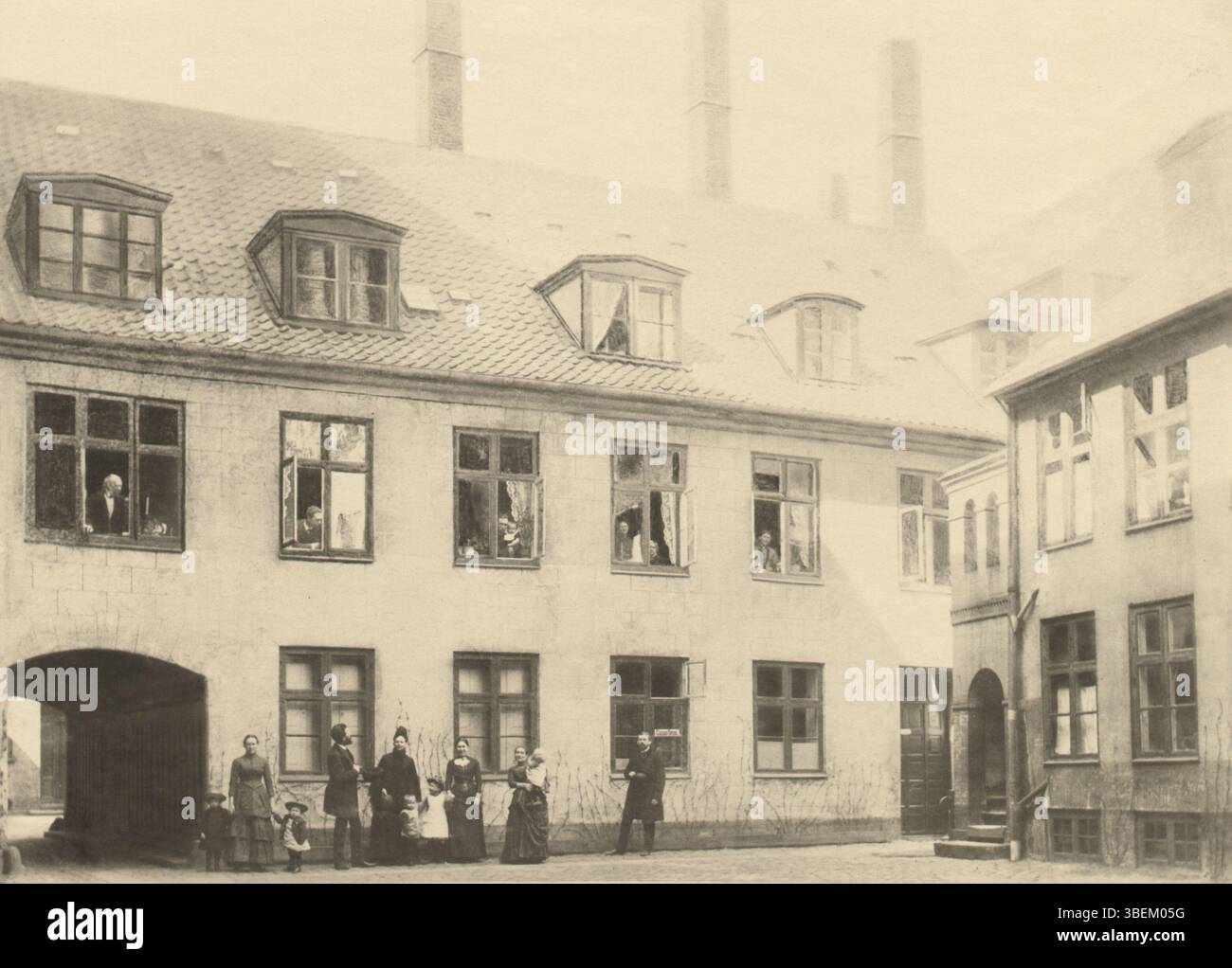 This 1888 photograph of Nørregade 23 shows the central building and its ...