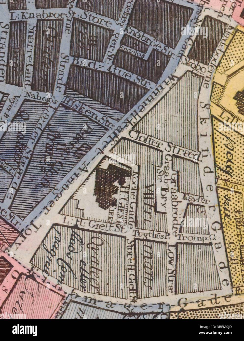 This 1799 map by Tscherning details the Frimands Kvarter, an ...