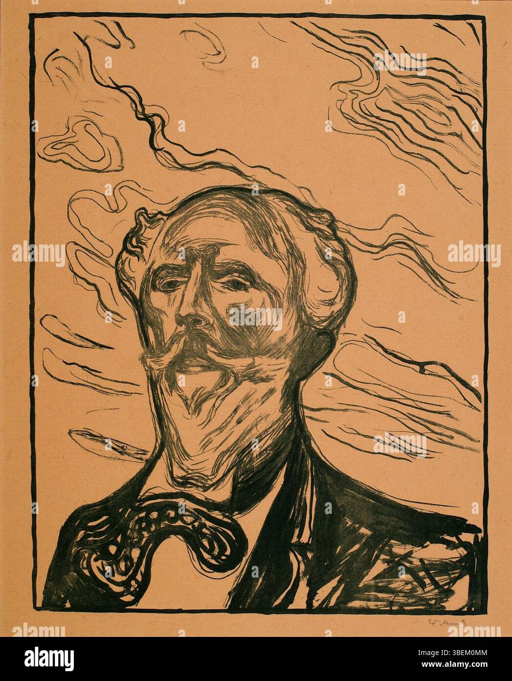 Portrait of Danish poet Holger Drachmann painted by Edvard Munch in ...