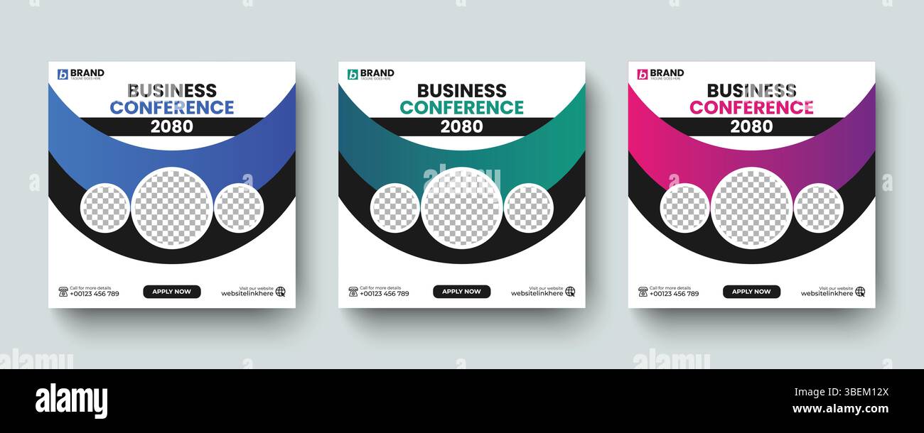 Modern digital business conference social media post or web banner ...