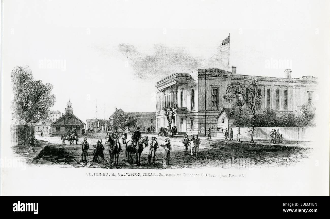 This 1933 sketch by Theodore R. Davis depicts the U.S. Customs House ...