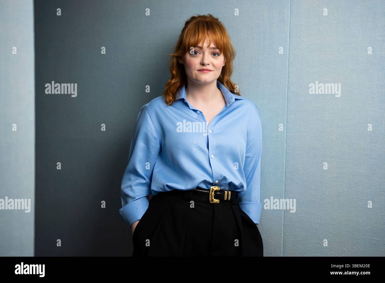 Leah Byrne poses for portrait photographs to promote the television series "Dept. Q" on Tuesday ...