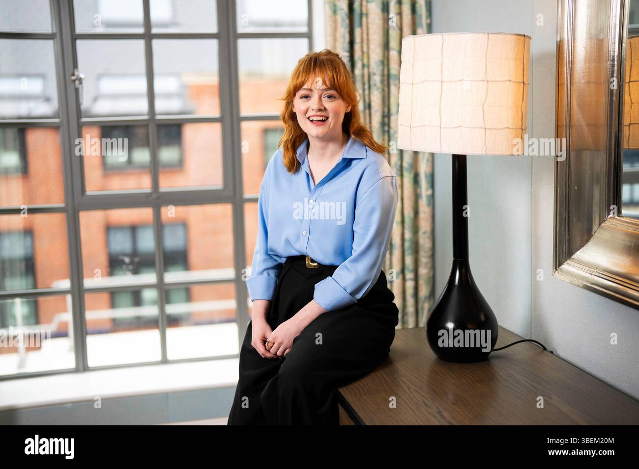 Leah Byrne poses for portrait photographs to promote the television series "Dept. Q" on Tuesday ...