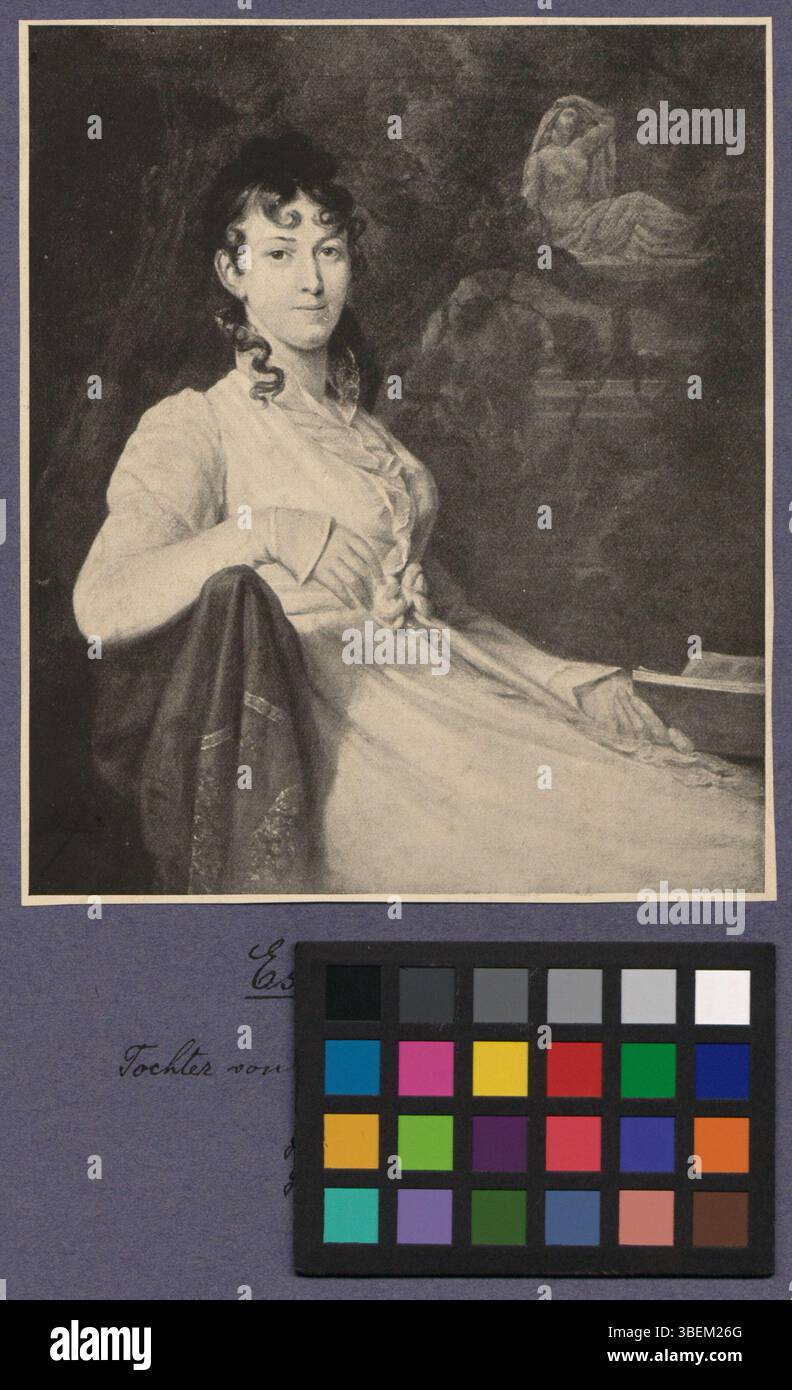 This black and white reproduction from 1828-1848 depicts Esther Forcart ...
