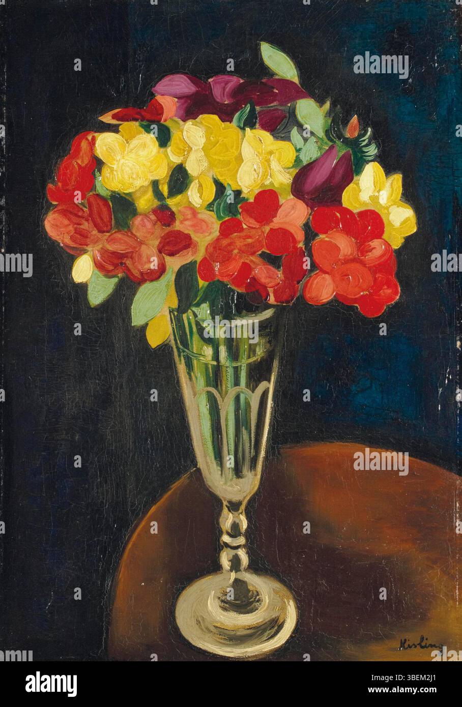 Moïse Kisling’s *Fleurs*, painted in 1918, is a still life of flowers ...