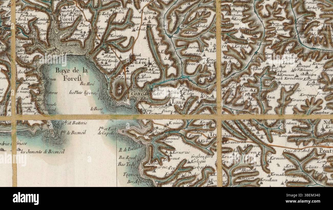 *Carte de Cassini* showing Concarneau and its surroundings, produced in ...