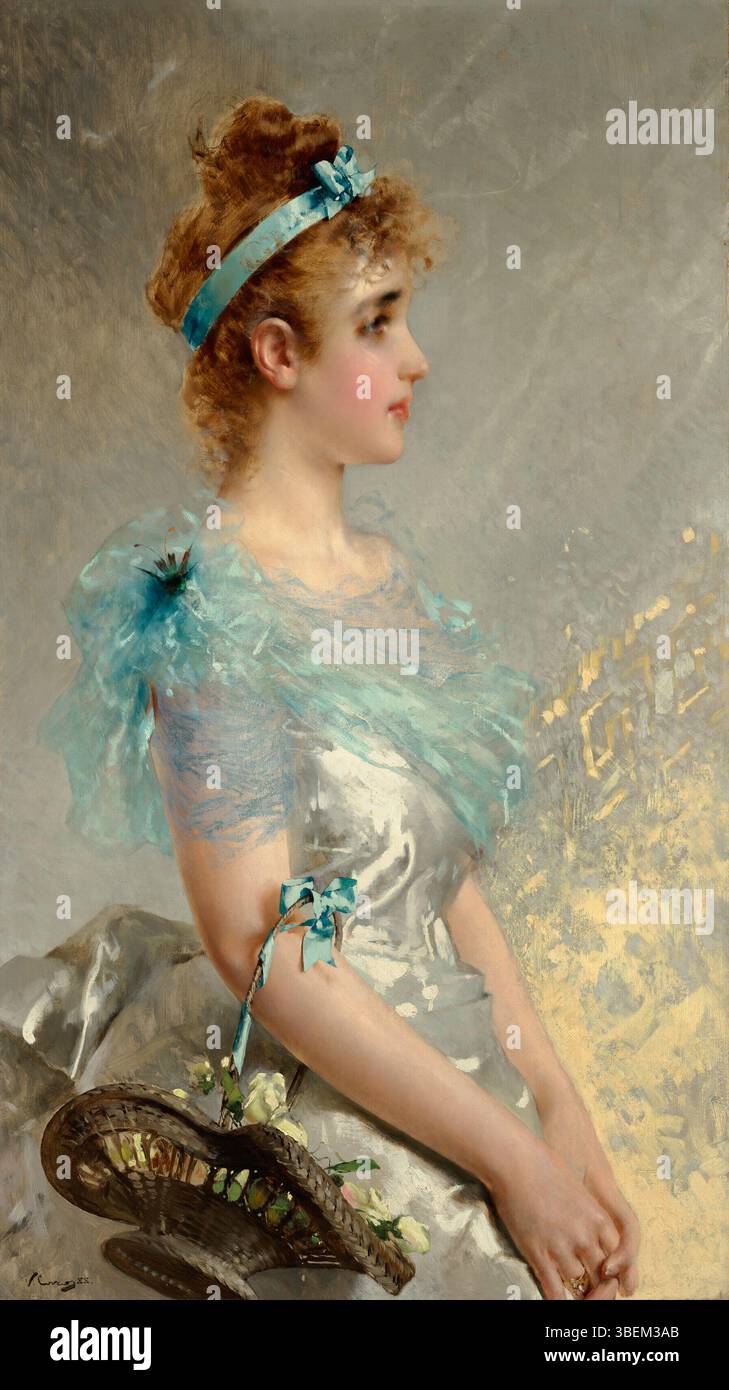 Vittorio Matteo Corcos (1859–1933) painted 'The Flower Basket ...