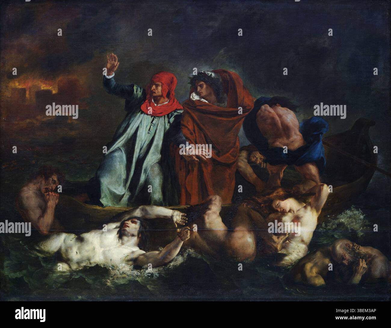 Eugène Delacroix's 1822 painting *Dante et Virgile* (The Barque of ...