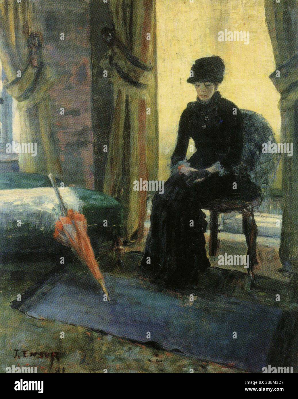 'The Sombre Lady' (1896) by James Ensor features a melancholic woman ...