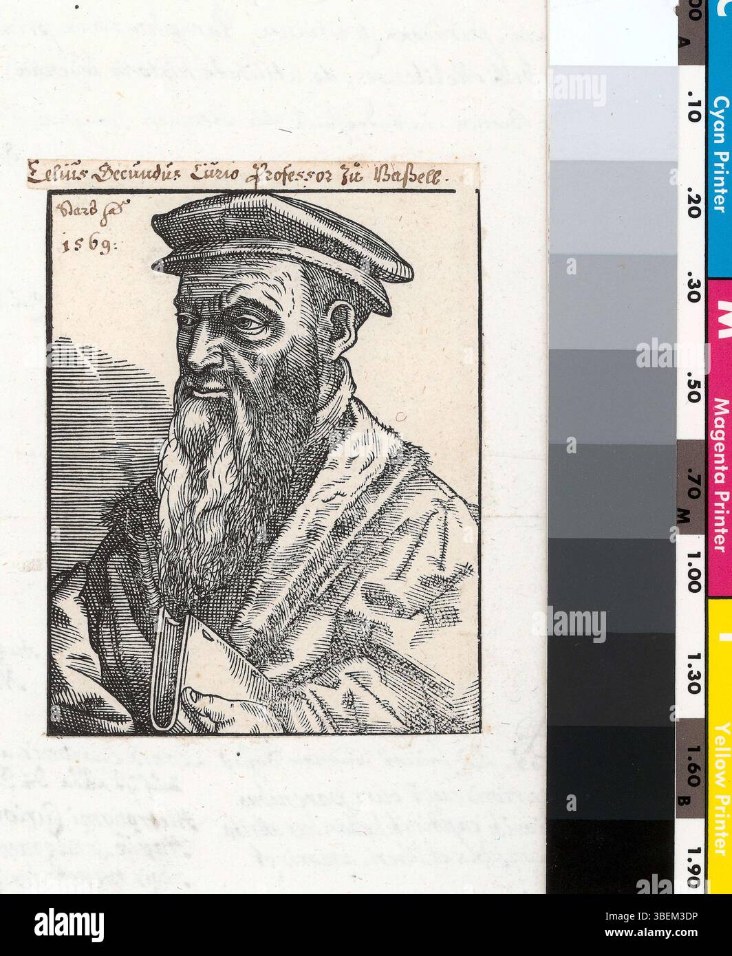 A copper engraving of Caelius Secundus Curio, created between 1500 and ...