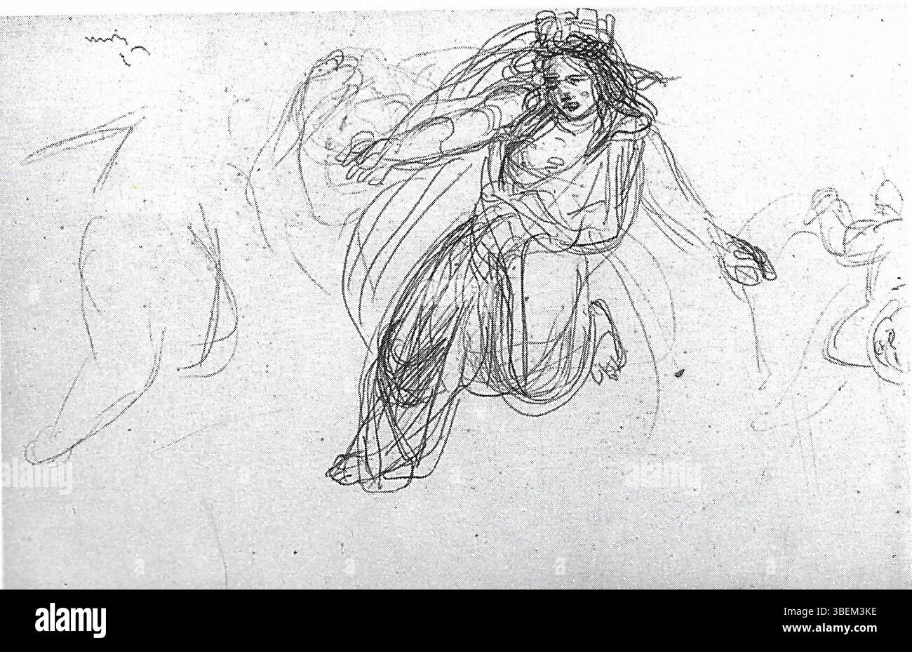 A preparatory drawing by Eugène Delacroix, circa 1826, illustrating the ...