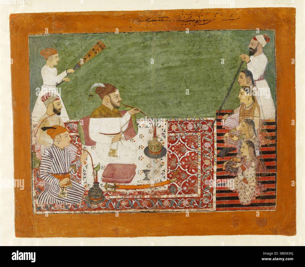This miniature painting from around 1660 depicts Raja Dip Chand of Bilaspur listening to ...