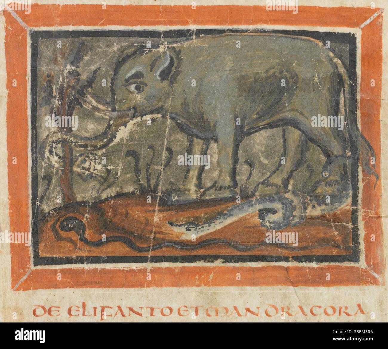 Illustration from the 9th century Bern Physiologus manuscript showing ...