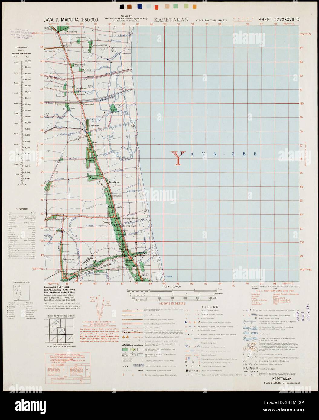 The 'Java & Madura 1:50.000' series map, created by the U.S. Defence ...